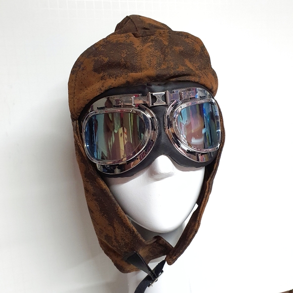 Costumes | Vintage Pilot Aviator Hat Goggles Costume New | Poshmark